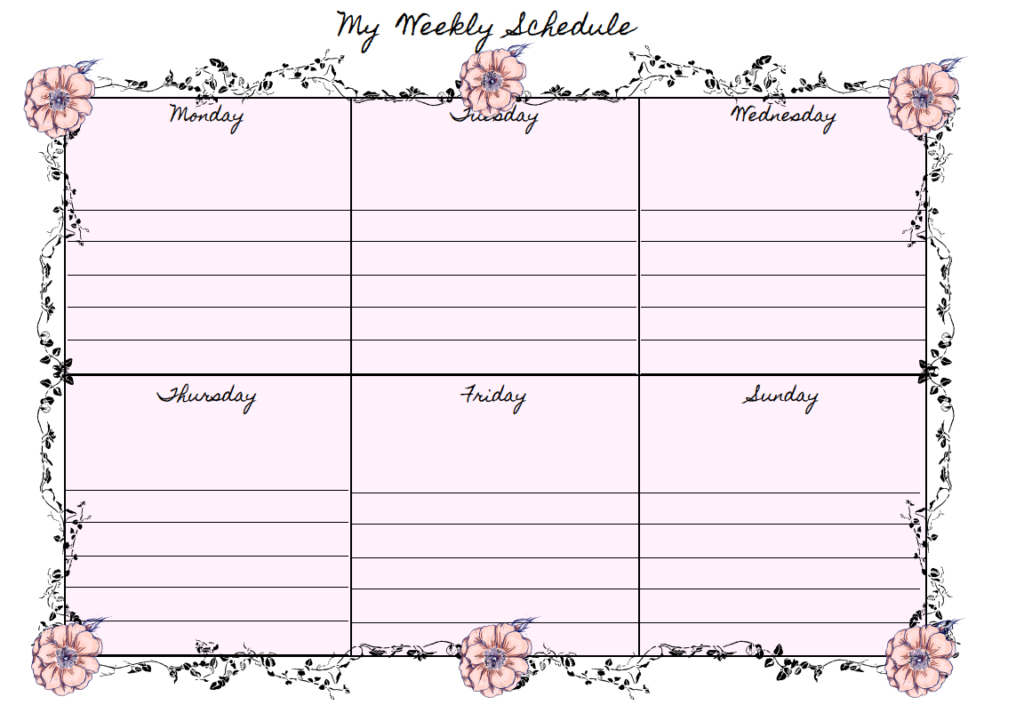 A Free Printable Weekly Schedule To Help You Get Your Life And Home ...